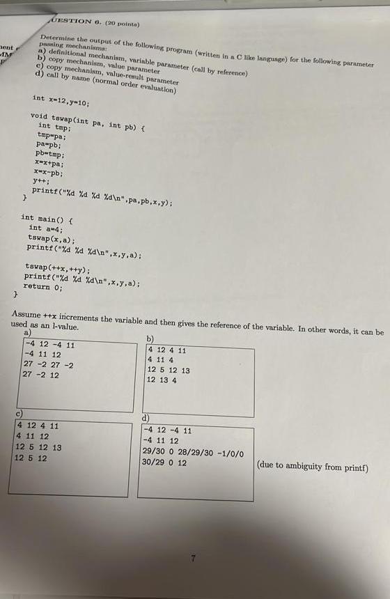 Solved GESTION 0. (20 ﻿pointe)Determine the output of the | Chegg.com