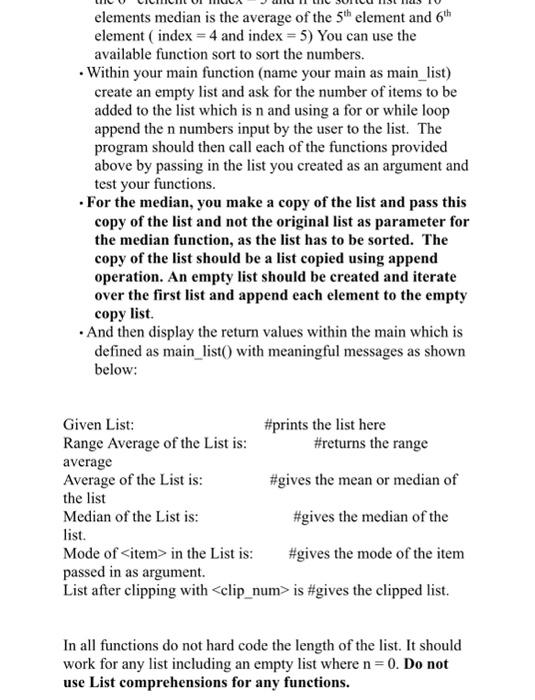 Solved Assignment 8 - Lists List Operations: Write the | Chegg.com