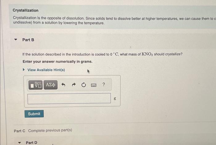 Solved A solid mixture consists of 45.9 g of KNO3 (potassium | Chegg.com