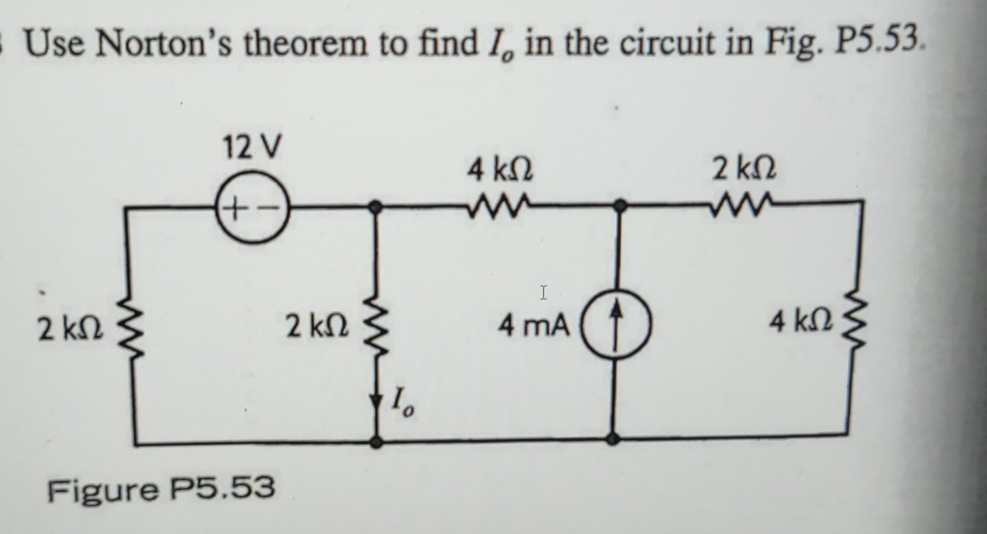 Solved Use Norton's theorem to find I, in the circuit in | Chegg.com