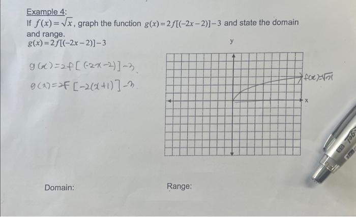 Solved If f(x)=x, graph the function g(x)=2f[(−2x−2)]−3 and | Chegg.com