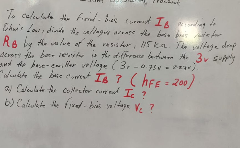 Solved To calculate the fixed-bios current IB ﻿accooding to | Chegg.com