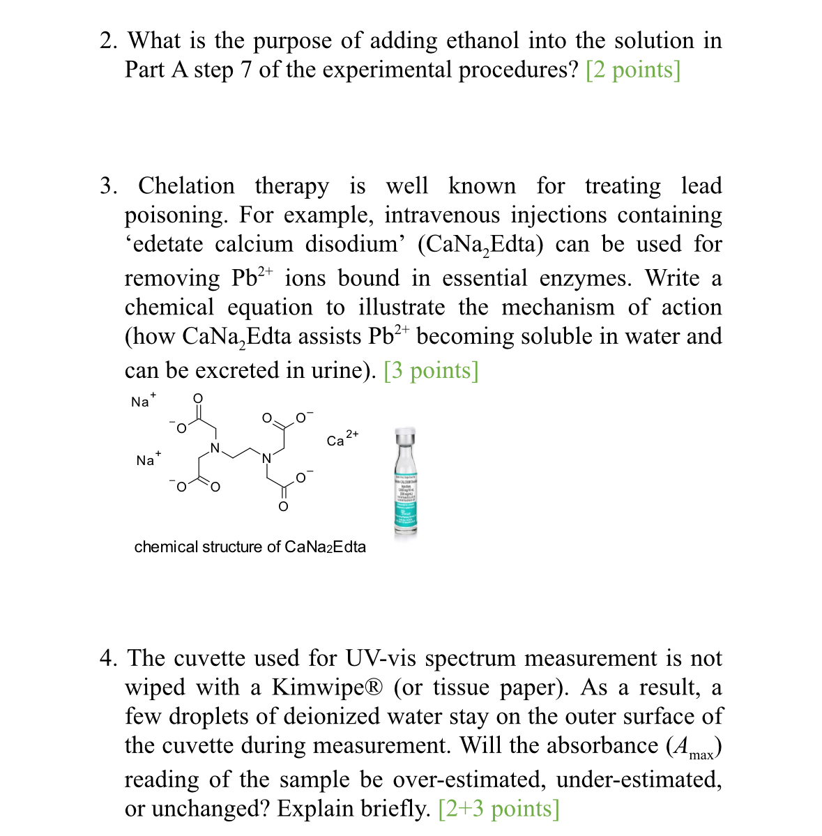 Solved What is the purpose of adding ethanol into the | Chegg.com