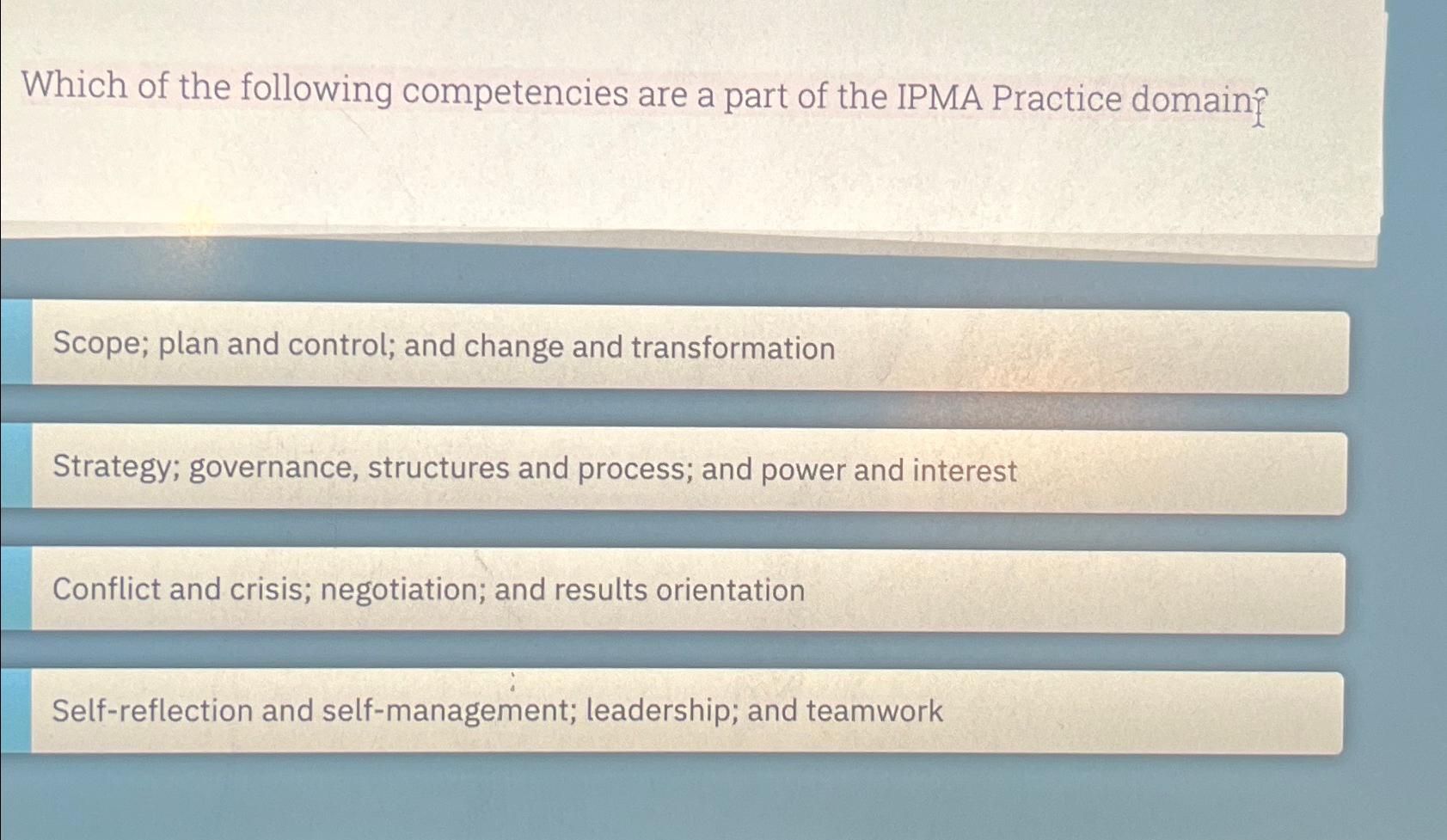 Solved Which of the following competencies are a part of the | Chegg.com