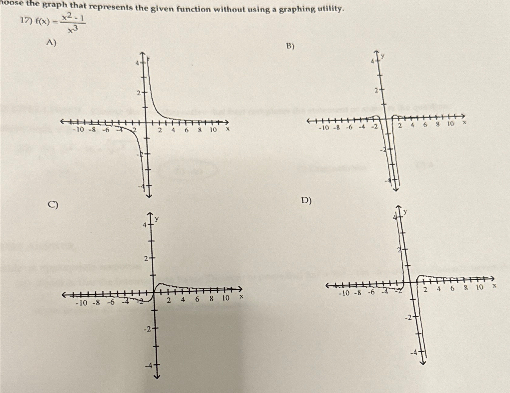 Solved hoose the graph that represents the given function | Chegg.com