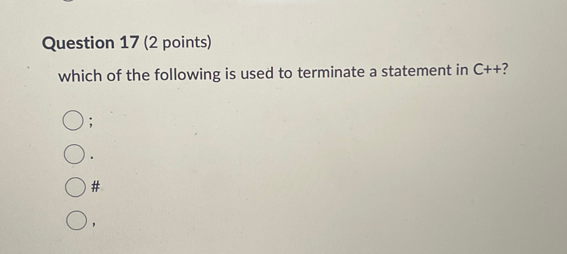 Solved Question 17 (2 ﻿points)which of the following is used | Chegg.com