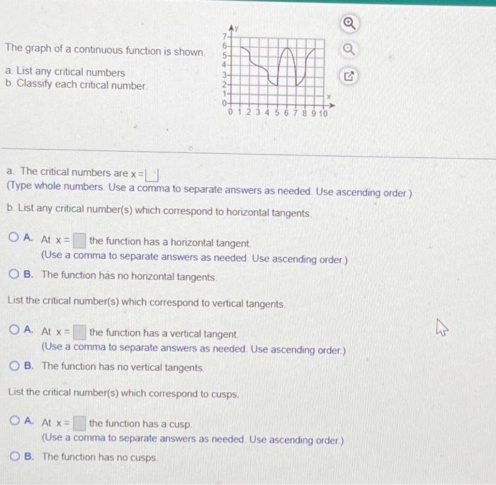Solved The graph of a continuous function is shown. a. List | Chegg.com