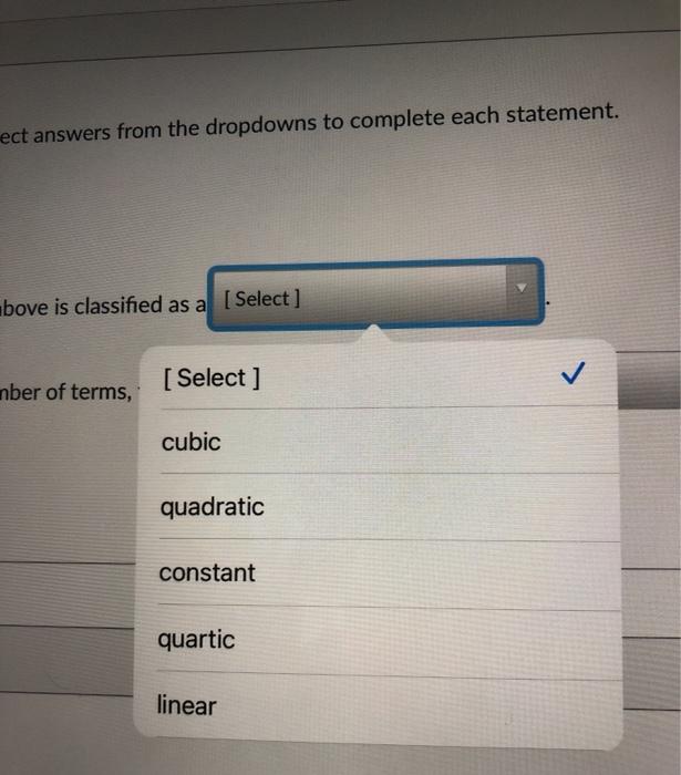 Solved Choose the correct answers from the dropdowns to | Chegg.com