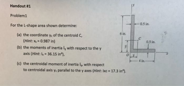 Solved Handout #1 Problemi For the L-shape area shown | Chegg.com