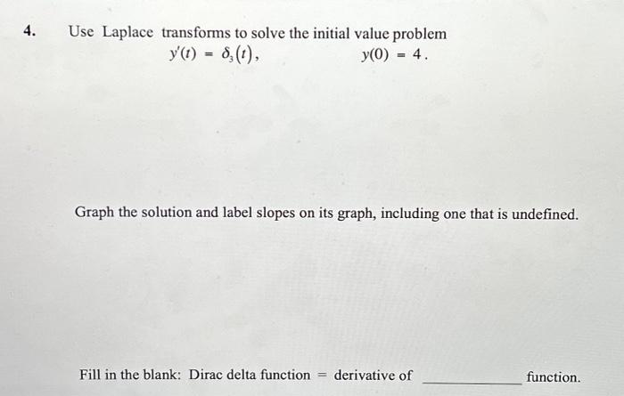 Solved Use Laplace transforms to solve the initial value | Chegg.com