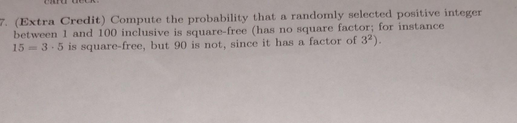 Solved (Extra Credit) Compute the probability that a | Chegg.com