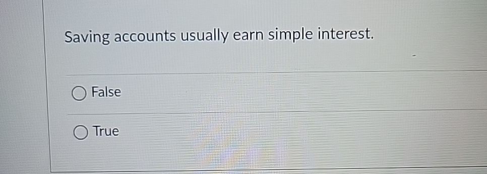 Solved Saving accounts usually earn simple | Chegg.com