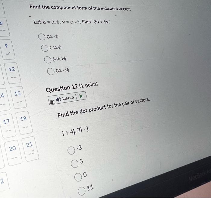 Solved Find the component form of the indicated vector. Let | Chegg.com
