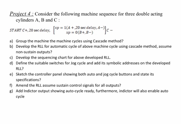 Project 4 : Consider the following machine sequence | Chegg.com