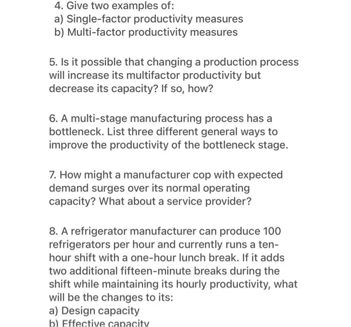 Solved 4. Give two examples of: a) Single-factor | Chegg.com