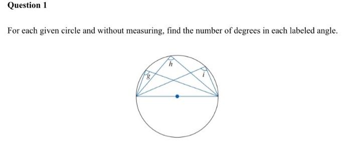 Solved For each given circle and without measuring, find the | Chegg.com