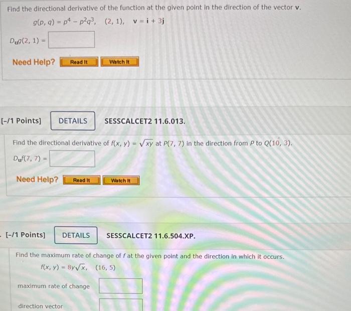 Solved g(p,q)=p4−p2q3,(2,1),v=i+3jDu(2,1)= 1 Points] | Chegg.com