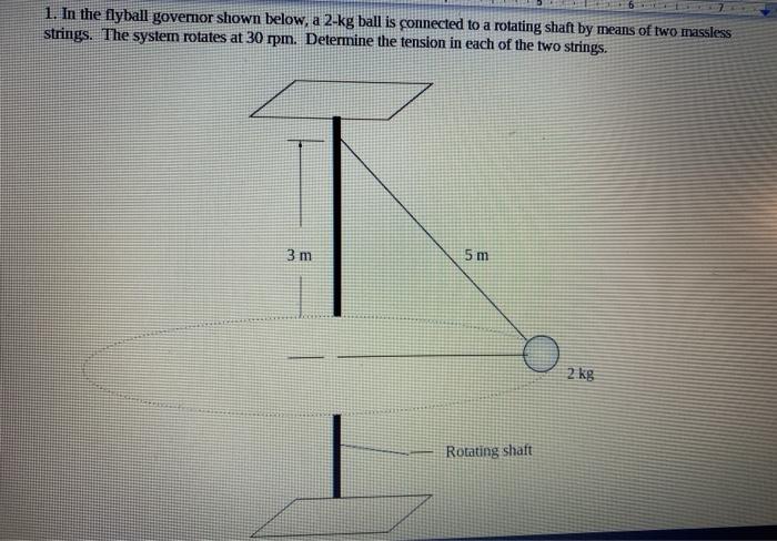 Solved 1. In the flyball governor shown below, a 2-kg ball | Chegg.com