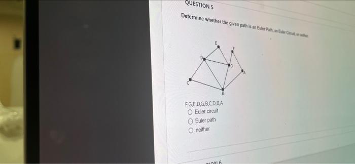 Solved Determine whether the given path is an Eulet Path in | Chegg.com