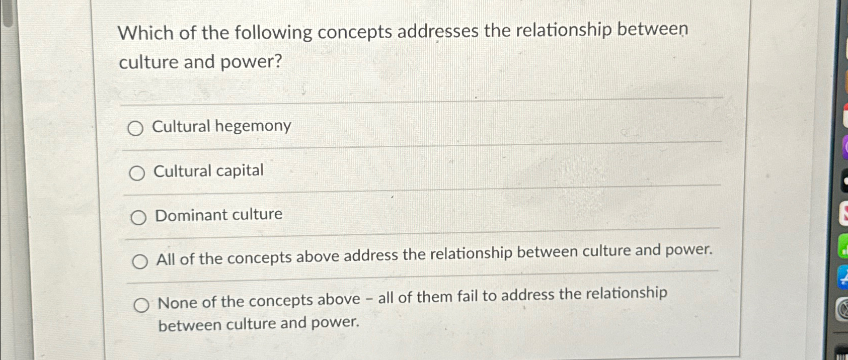 Solved Which of the following concepts addresses the | Chegg.com