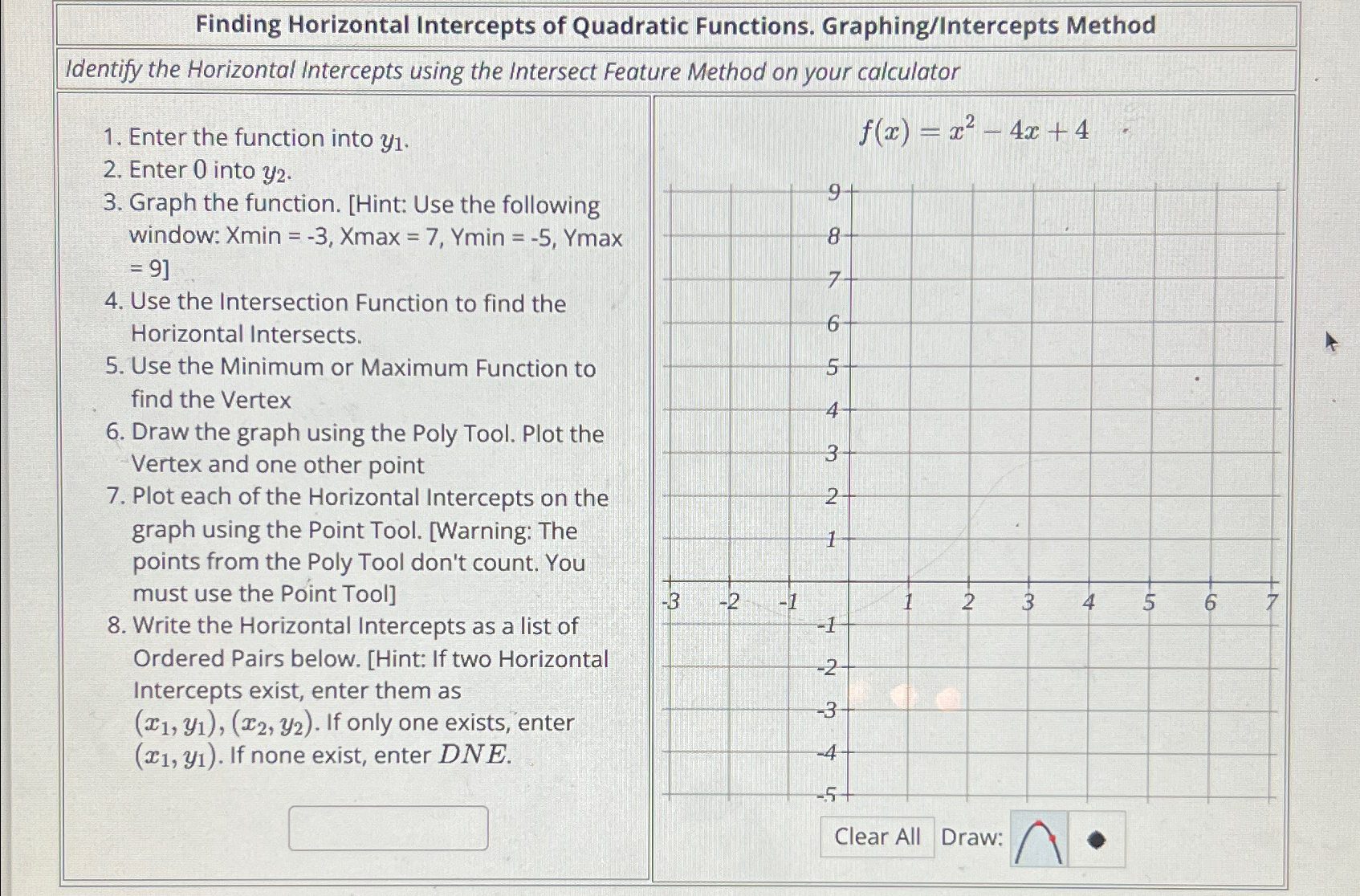Solved Finding Horizontal Intercepts of Quadratic Functions. | Chegg.com
