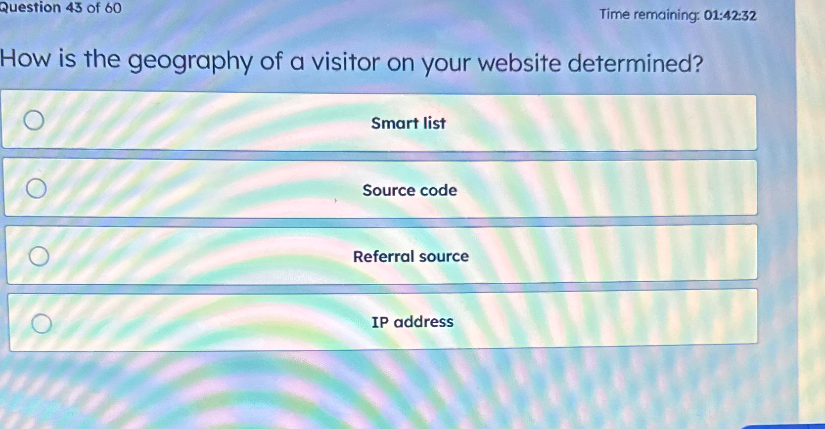 Solved Question 43 ﻿of 60Time remaining: 01:42:32How is the | Chegg.com