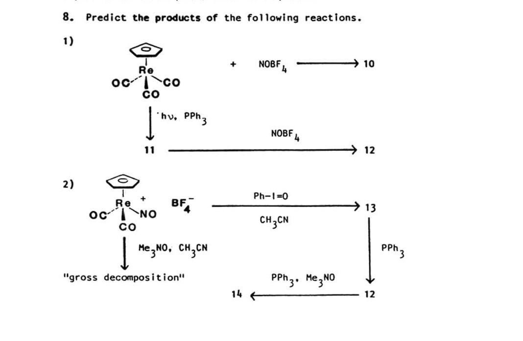 Solved 8. Predict the products of the following reactions. | Chegg.com