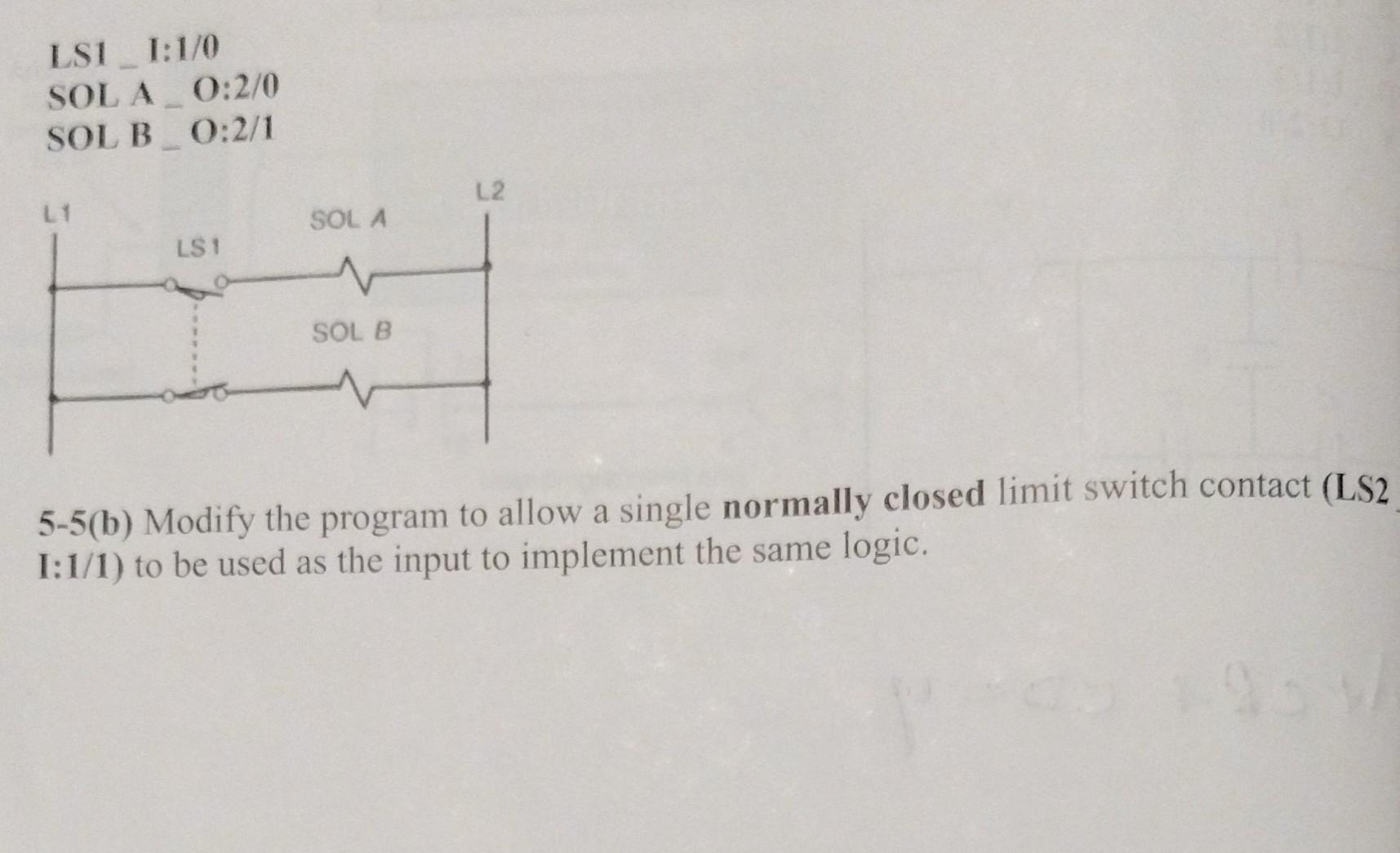 how to write a PLC program for exercise 5:5 from | Chegg.com