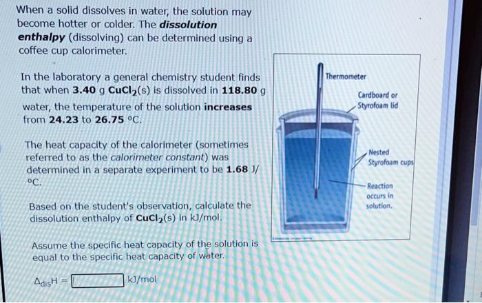 Solved When a solid dissolves in water, the solution may | Chegg.com