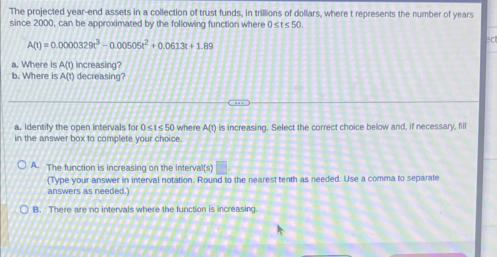 Solved The projected year-end assets in a collection of | Chegg.com