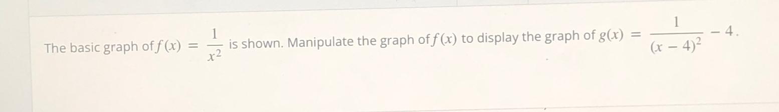 Solved The basic graph of f(x)=1x2 ﻿is shown. Manipulate the | Chegg.com