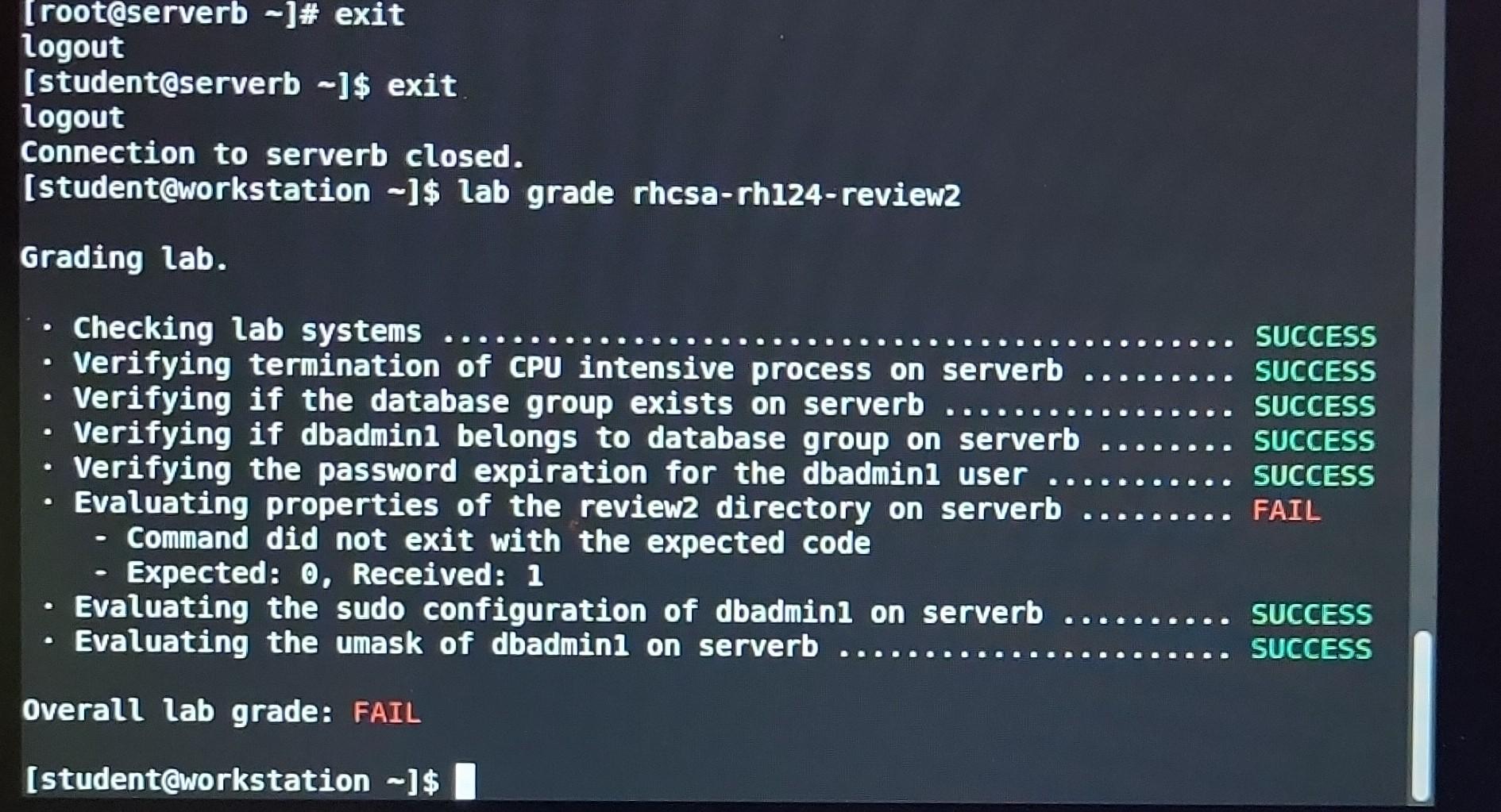 Solved logout [student@serverb ]\$ exit logout Connection to | Chegg.com