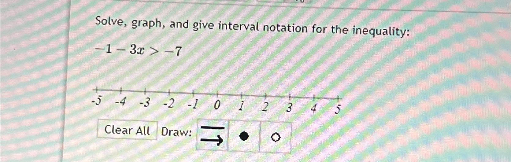 Solved Solve, graph, and give interval notation for the | Chegg.com