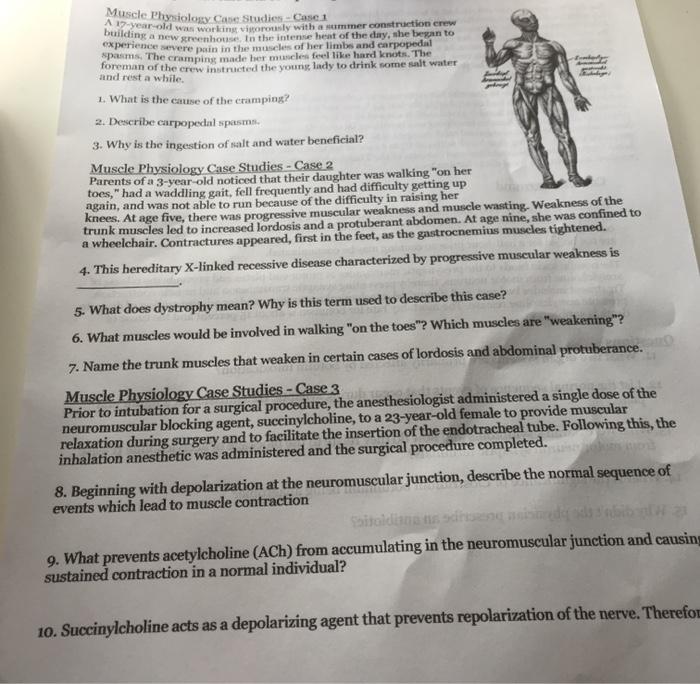 Solved Muscle Physiology Case Studies - Case 1 1 year old | Chegg.com
