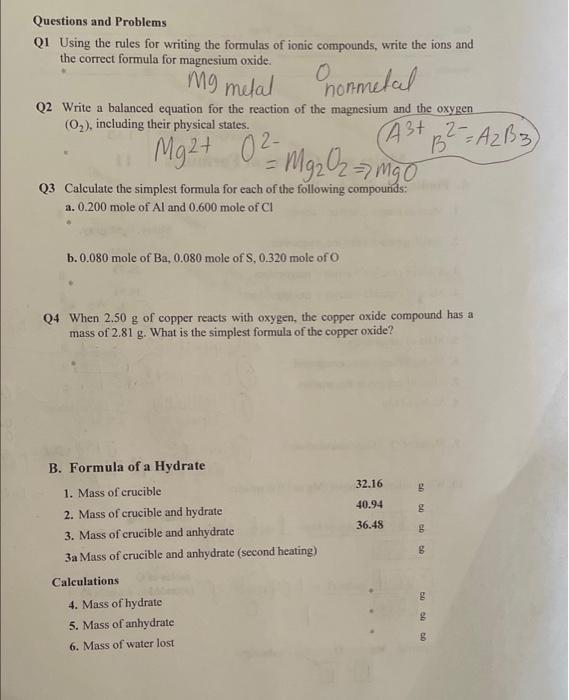 Solved Questions and Problems Q1 Using the rules for writing | Chegg.com