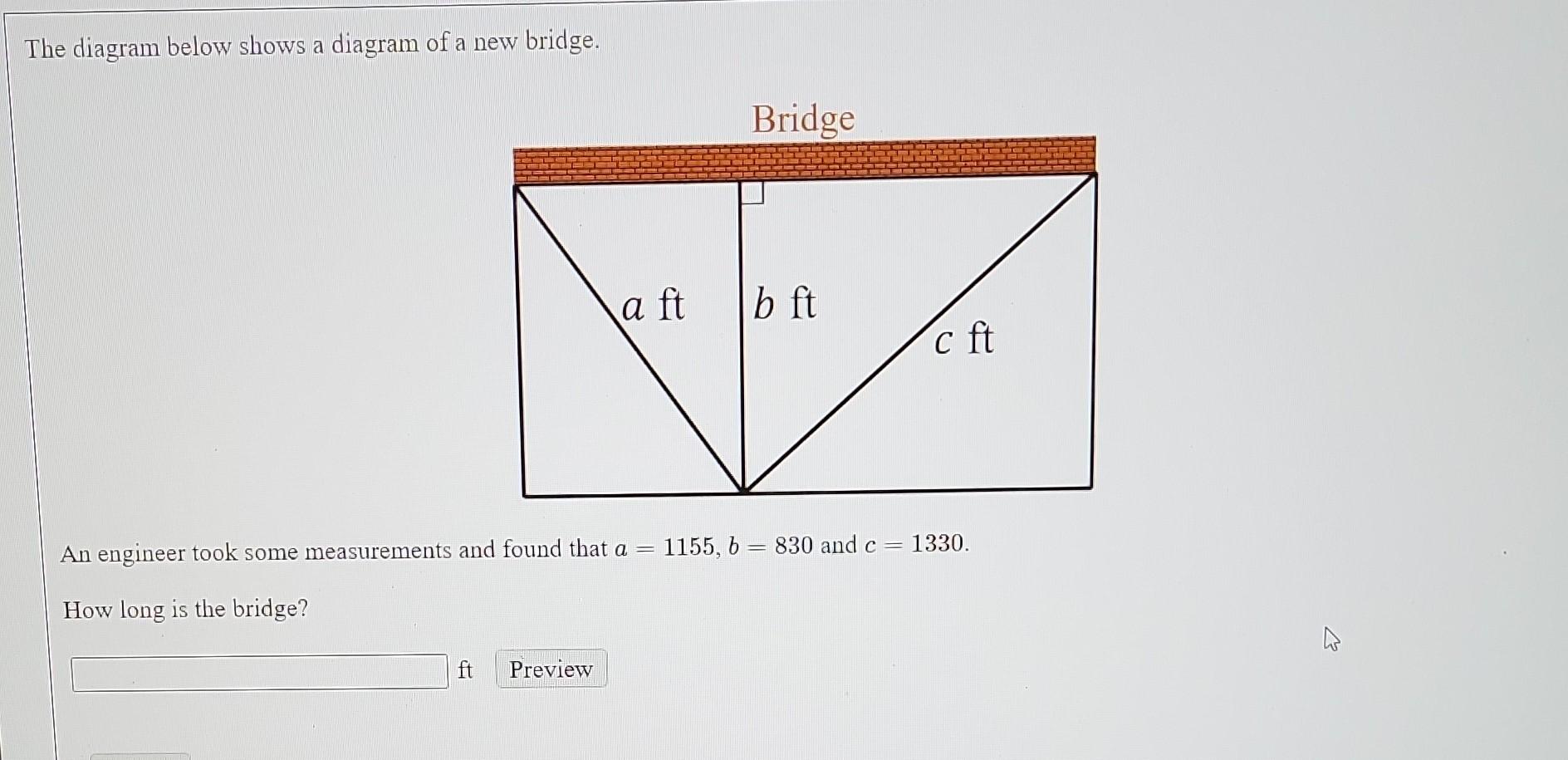 Solved The diagram below shows a diagram of a new bridge. An | Chegg.com