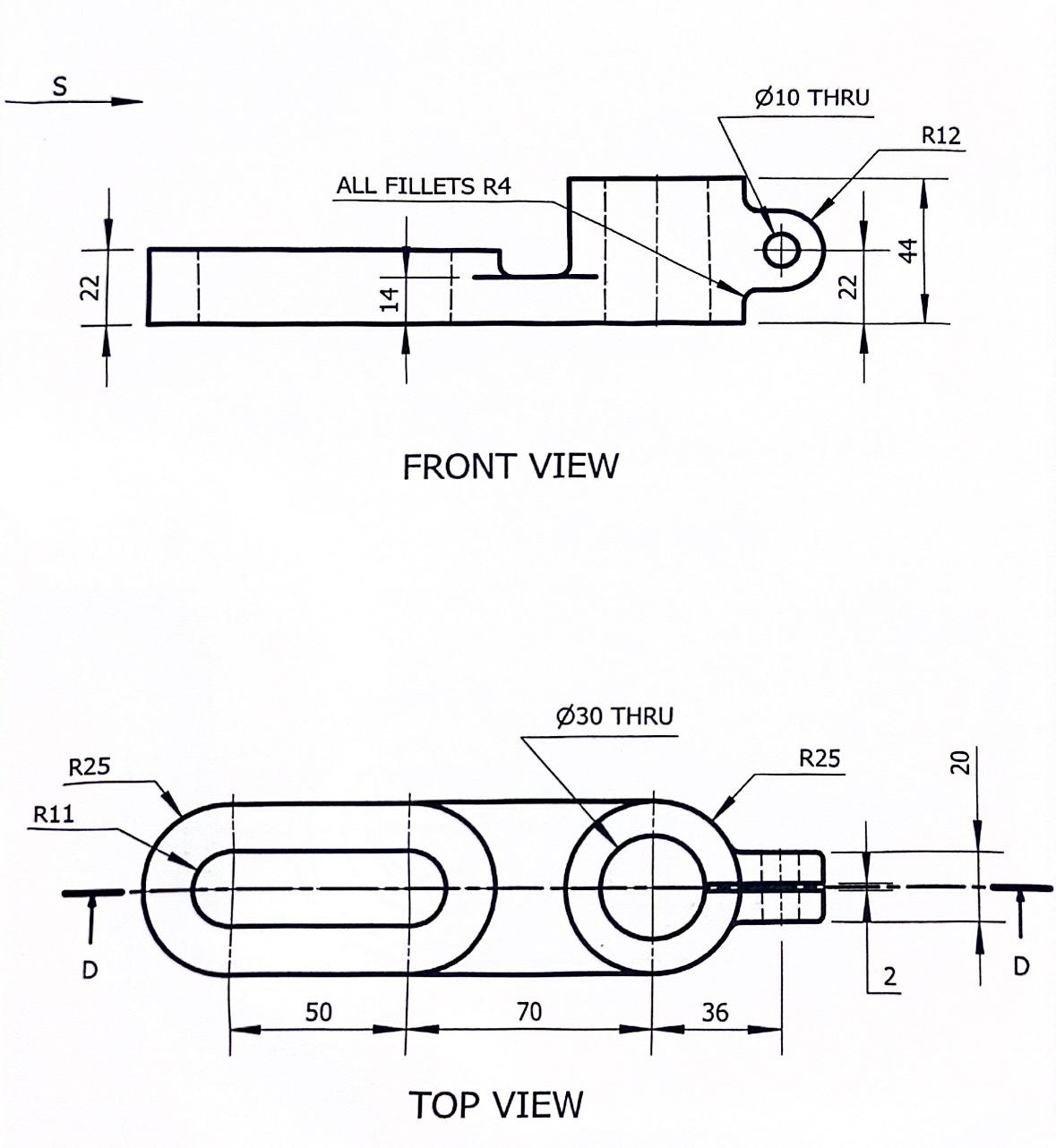 Solved Draw isometric and Missing view and Sections | Chegg.com
