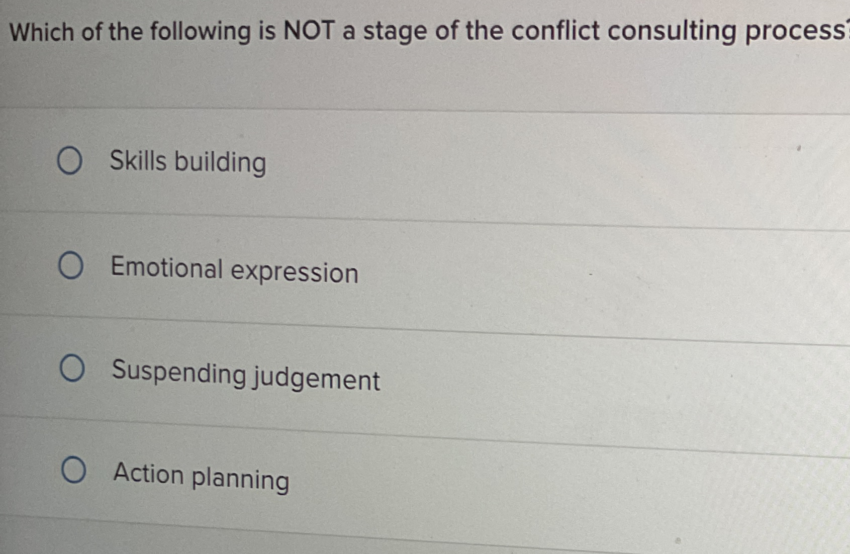 Solved Which of the following is NOT a stage of the conflict | Chegg.com