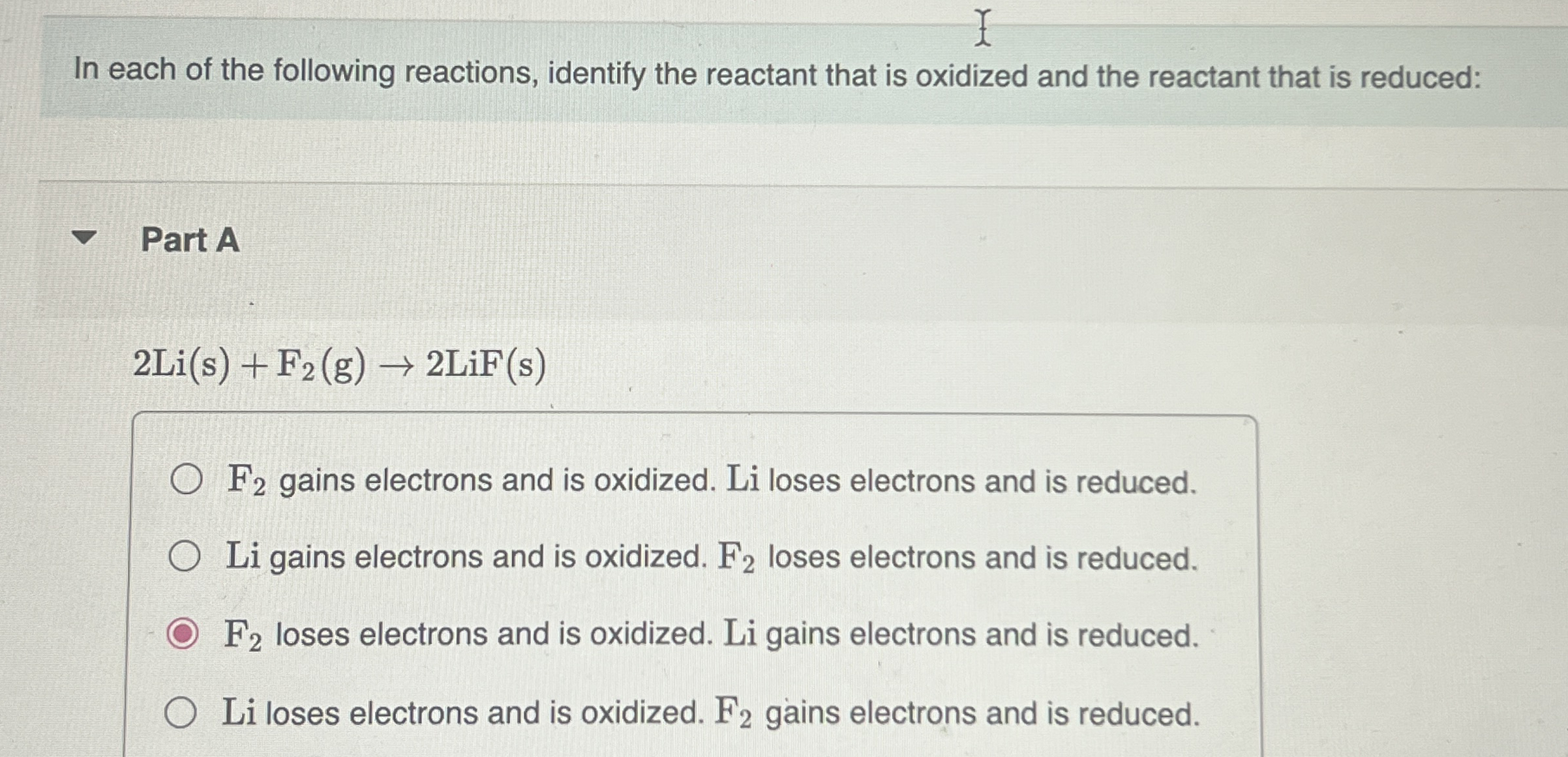 Solved In each of the following reactions, identify the | Chegg.com