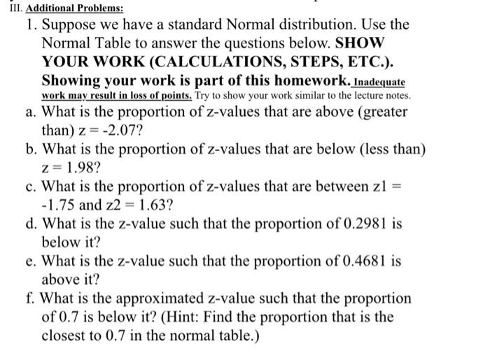 Solved Suppose we have a standard Normal distribution. Use | Chegg.com