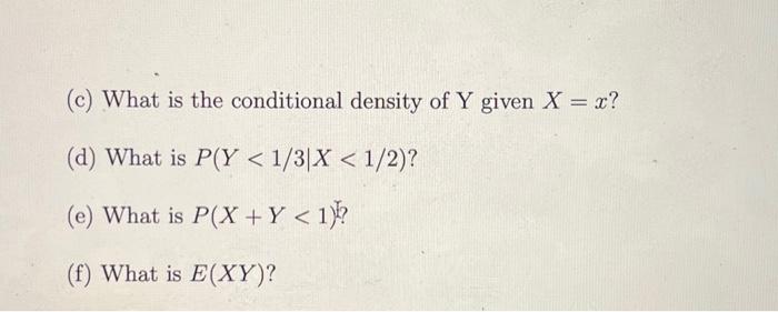 Solved 3. The joint probability density function of X and Y | Chegg.com