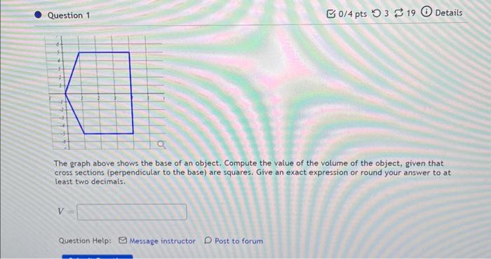 Solved The graph above shows the base of an object. Compute | Chegg.com