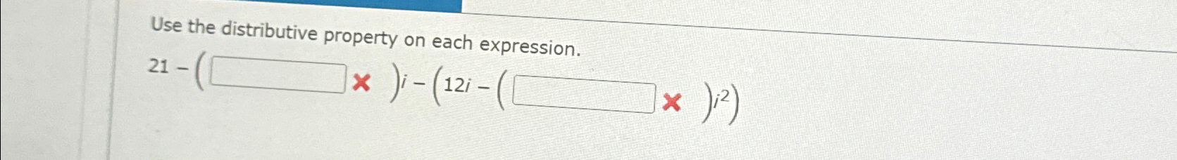 Solved Use the distributive property on each | Chegg.com