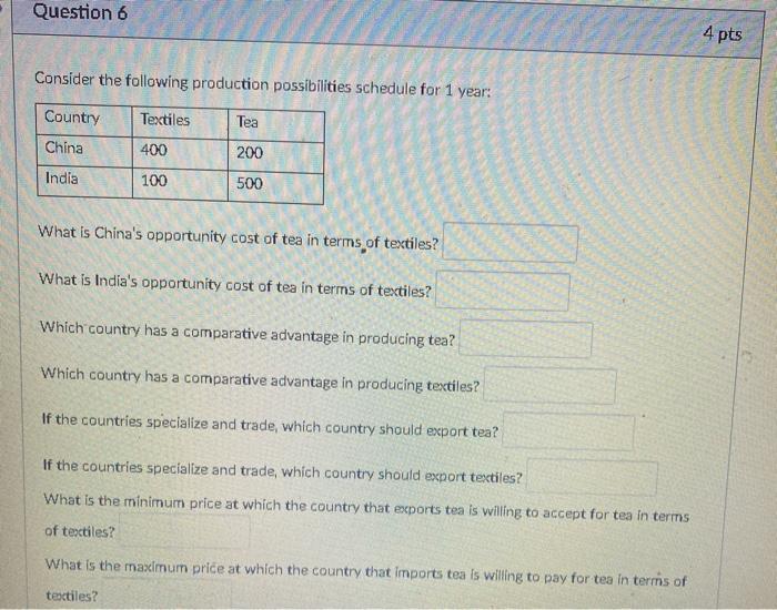 Solved Question 6 4 pts Consider the following production | Chegg.com Solved Question 6 4 pts Consider the following production | Chegg.com