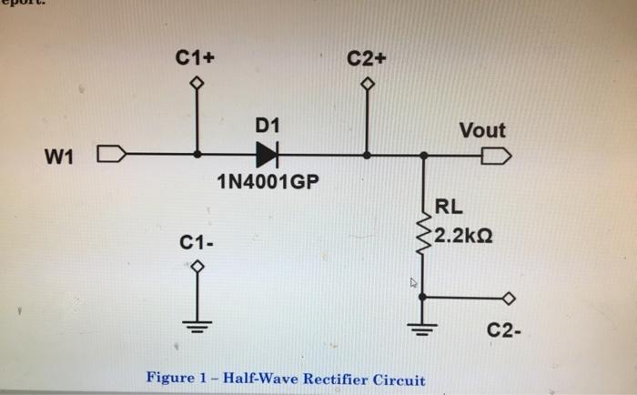Solved Electronics lab question : Set up a Half Wave | Chegg.com