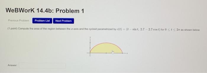 Solved WebWork 14.4b: Problem 1 Previous Problem Problem | Chegg.com