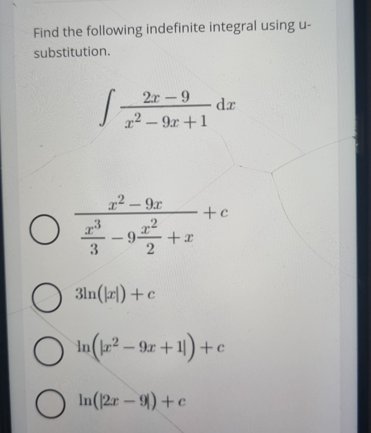 Solved Find the following indefinite integral using | Chegg.com