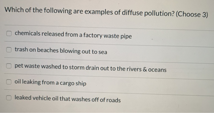 Solved Which of the following are examples of diffuse | Chegg.com