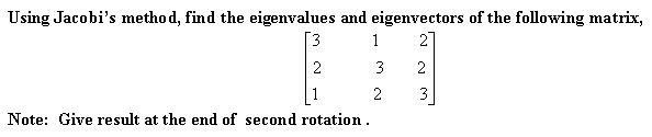 Solved Using Jacobi's method, find the eigenvalues and | Chegg.com