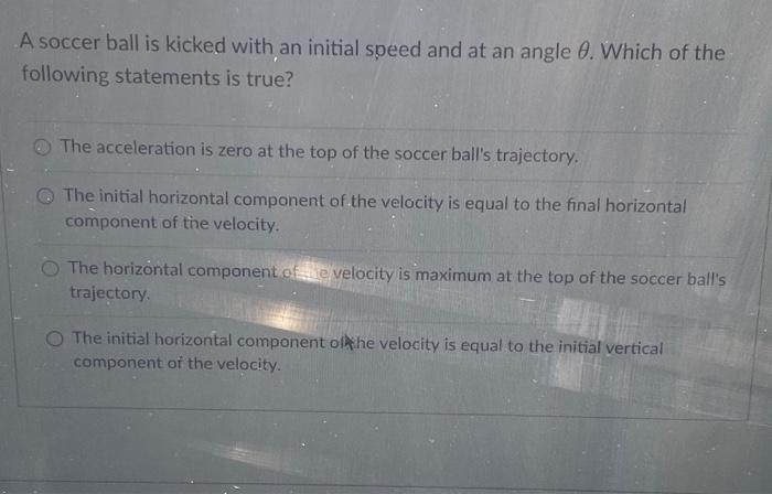 Solved A soccer ball is kicked with an initial speed and at | Chegg.com